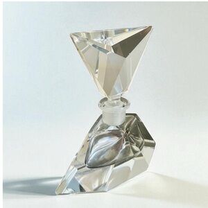 Other | Vintage Faceted Crystal Perfume Bottle With Geometric Diamond ...